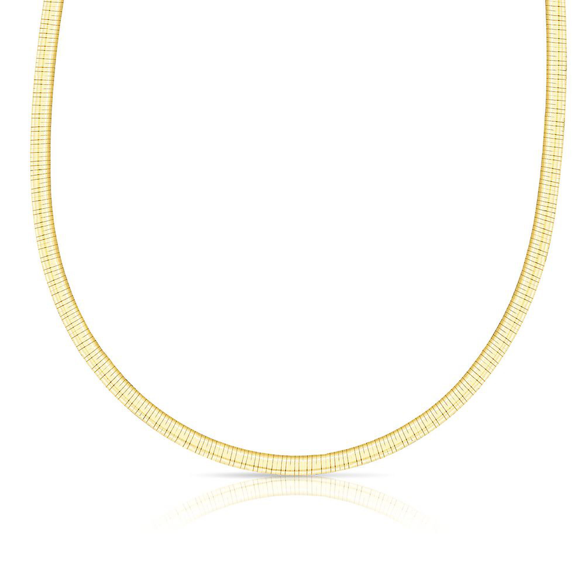 Reversible Omega Necklace in 14K Yellow & White Gold, 16" | Helzberg ...