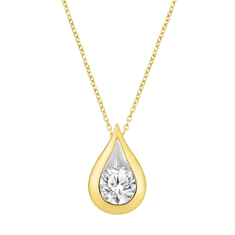 Helzberg Lab Grown Diamonds Lab Grown Diamond Tear Drop Pendant in 14K Gold