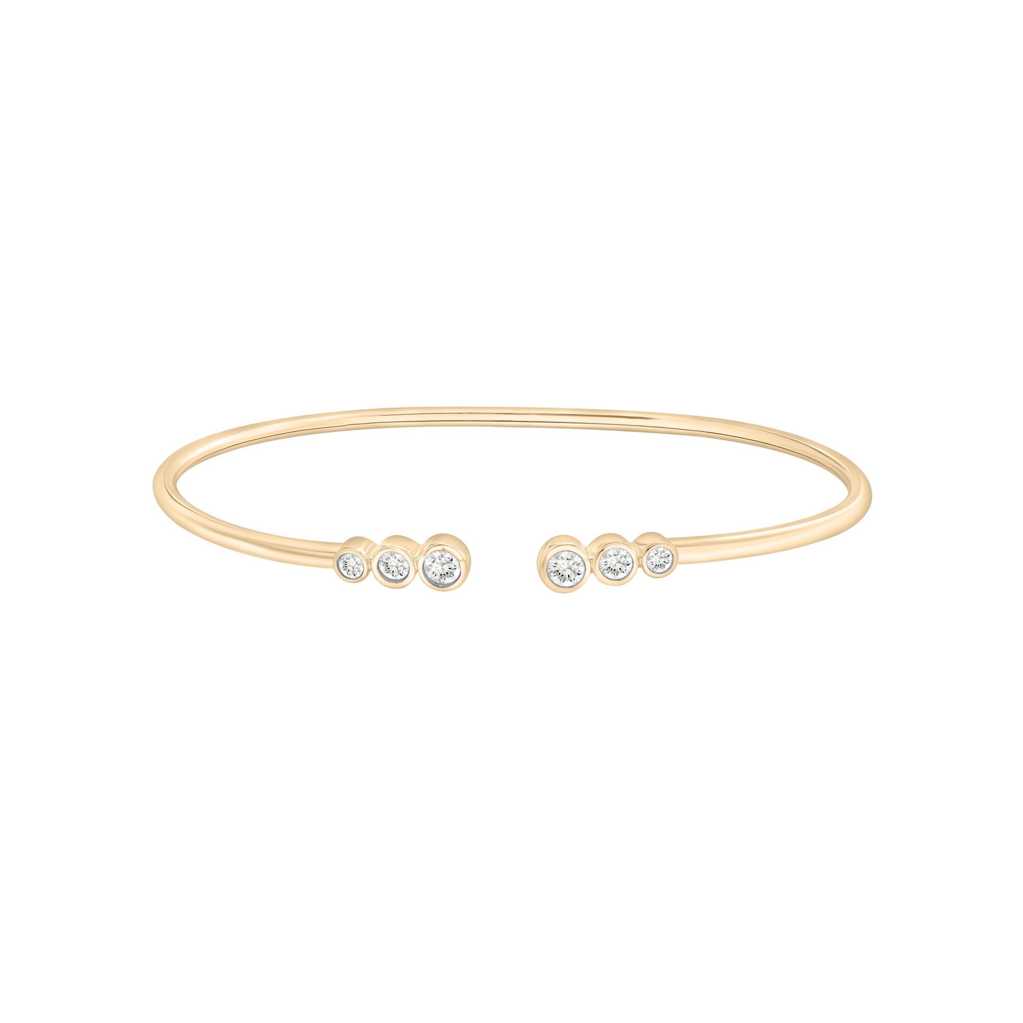Diamond Open Bangle Bracelet in 10K Yellow Gold (1/3 ct. tw.)