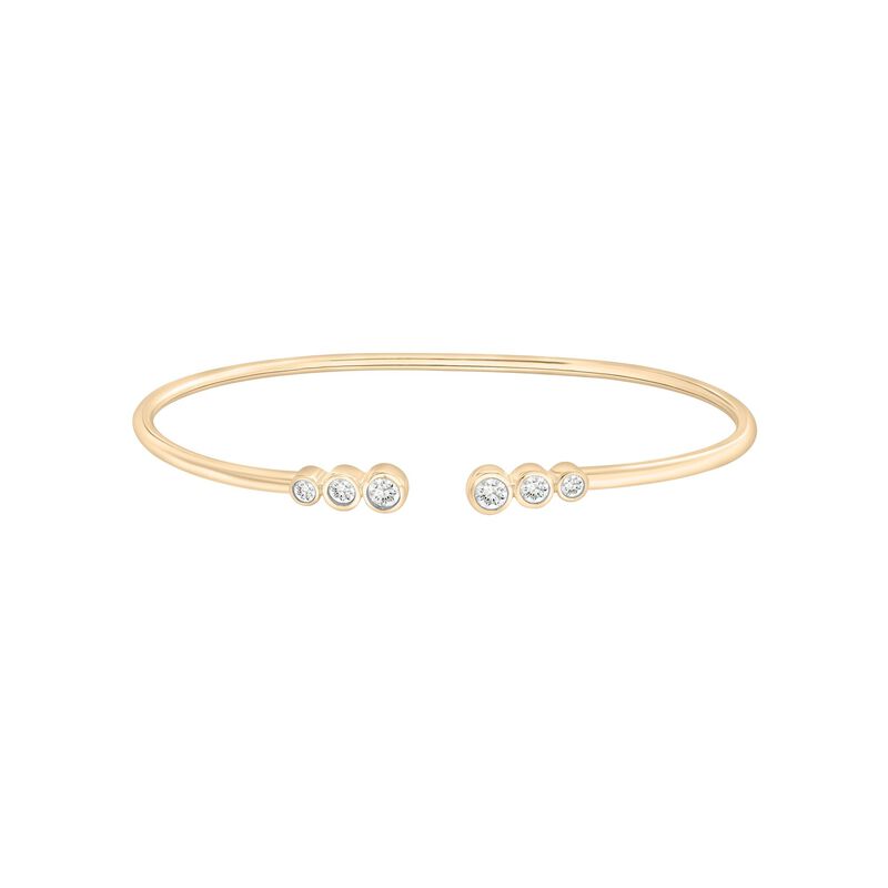 Diamond Open Bangle Bracelet in 10K Yellow Gold (1/3 ct. tw.)
