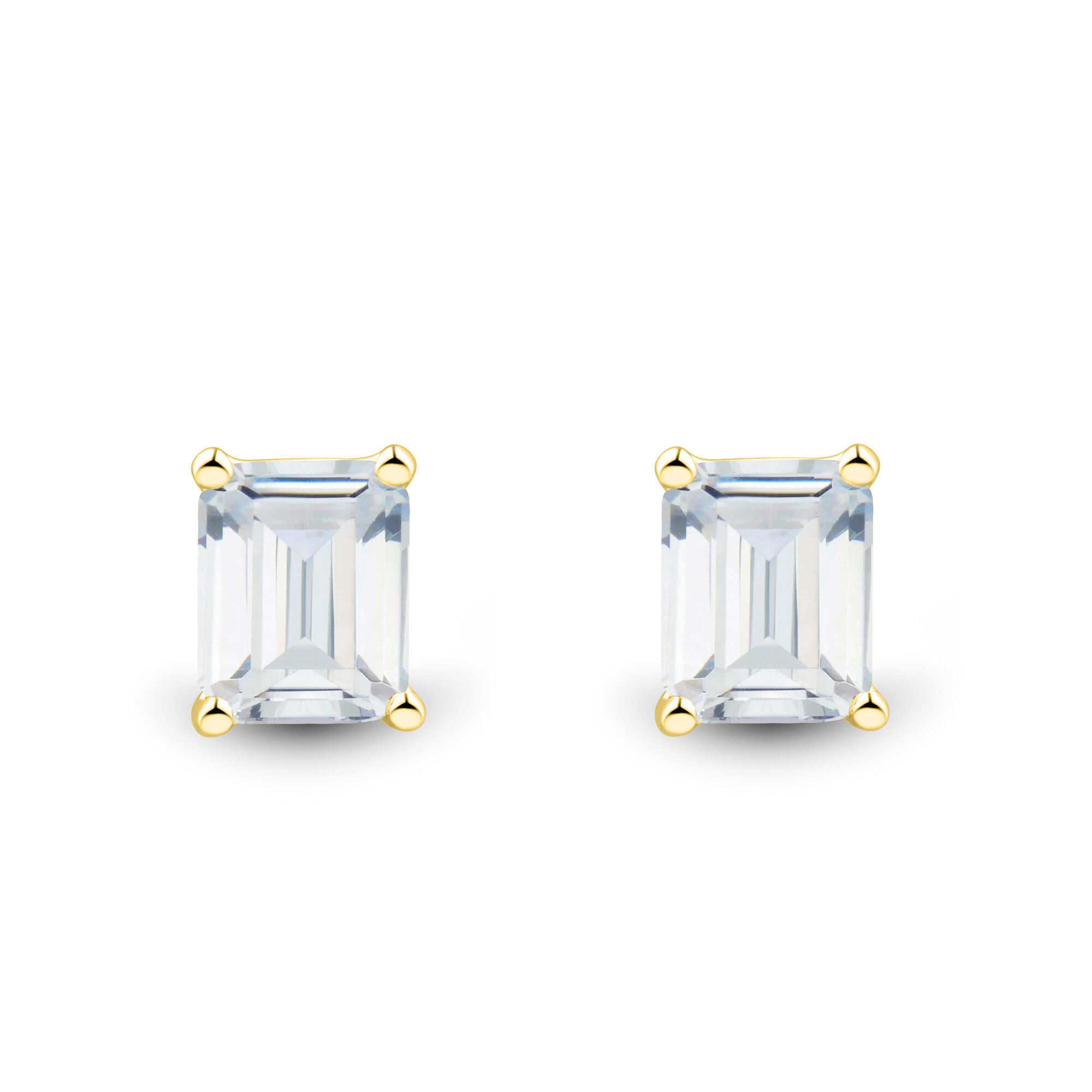 Helzberg Lab Grown Diamonds Emerald-Cut Four-Prong Studs