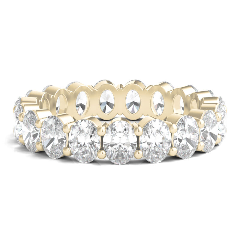 Oval-Shaped Diamond Wedding Band with Eternity Setting