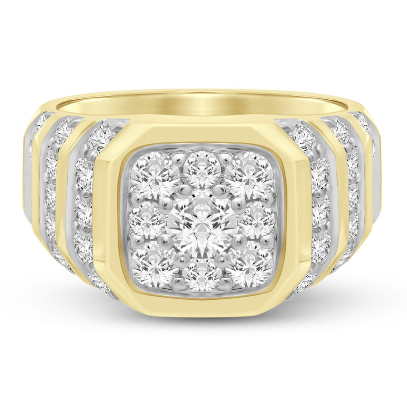 Men's Lab Grown Diamond Ring in 10K Yellow Gold (2 ct. tw.)
