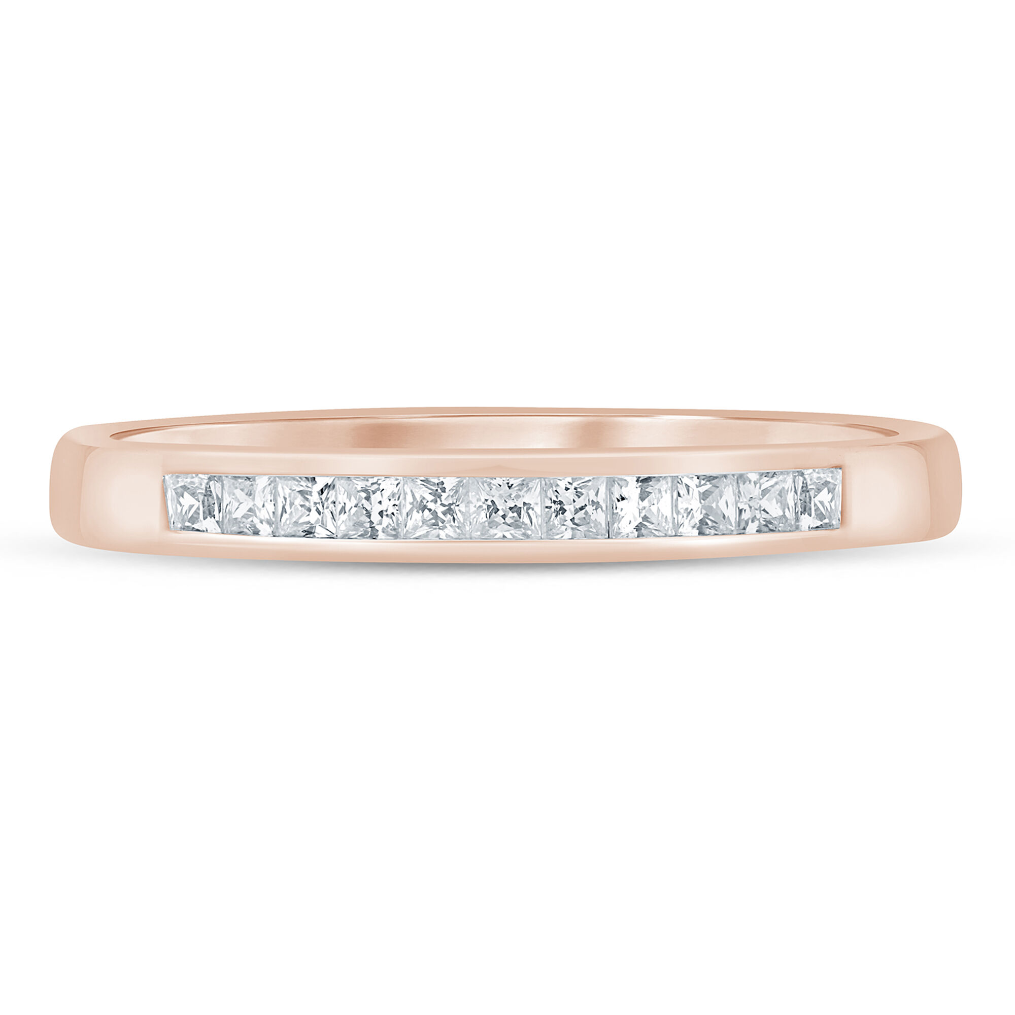 Princess-Cut Diamond Channel-Set Band in 14K Gold