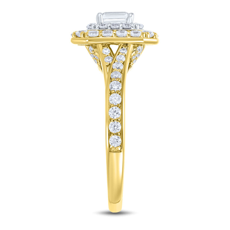 Helzberg Signature Emerald-Cut Halo Engagement Ring