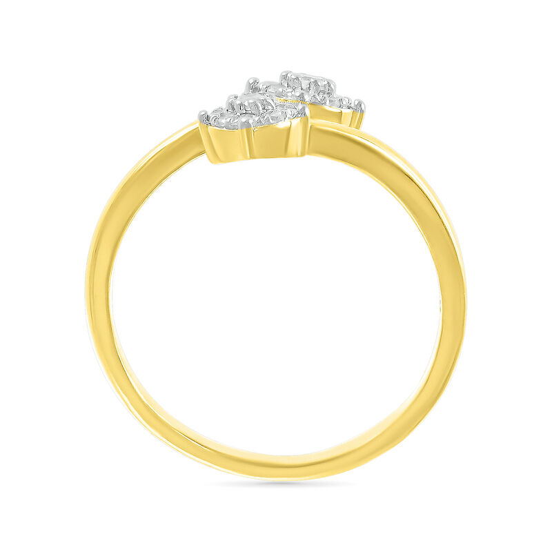 Diamond Bypass Ring in 10K Yellow Gold