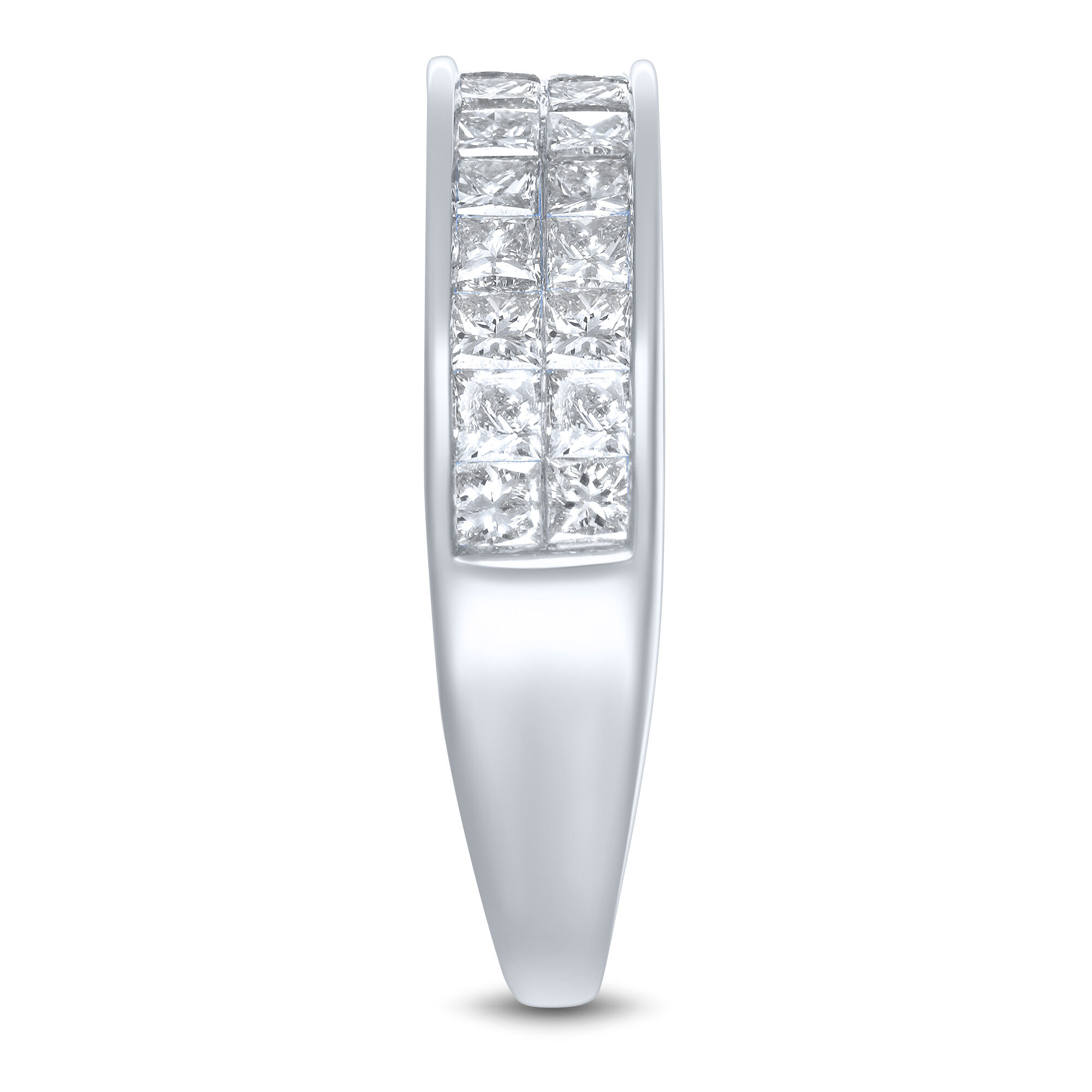 Princess-Cut Diamond Double Row Band in 10K Gold