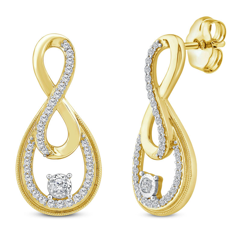 Diamond Infinity Earrings in 10K Yellow Gold (1/2 ct. tw.)