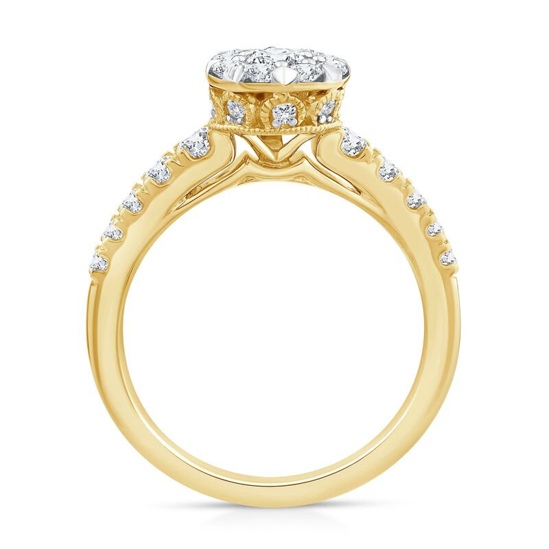 Pear-Shaped Diamond Composite Engagement Ring in 10K Yellow Gold (1 ct ...