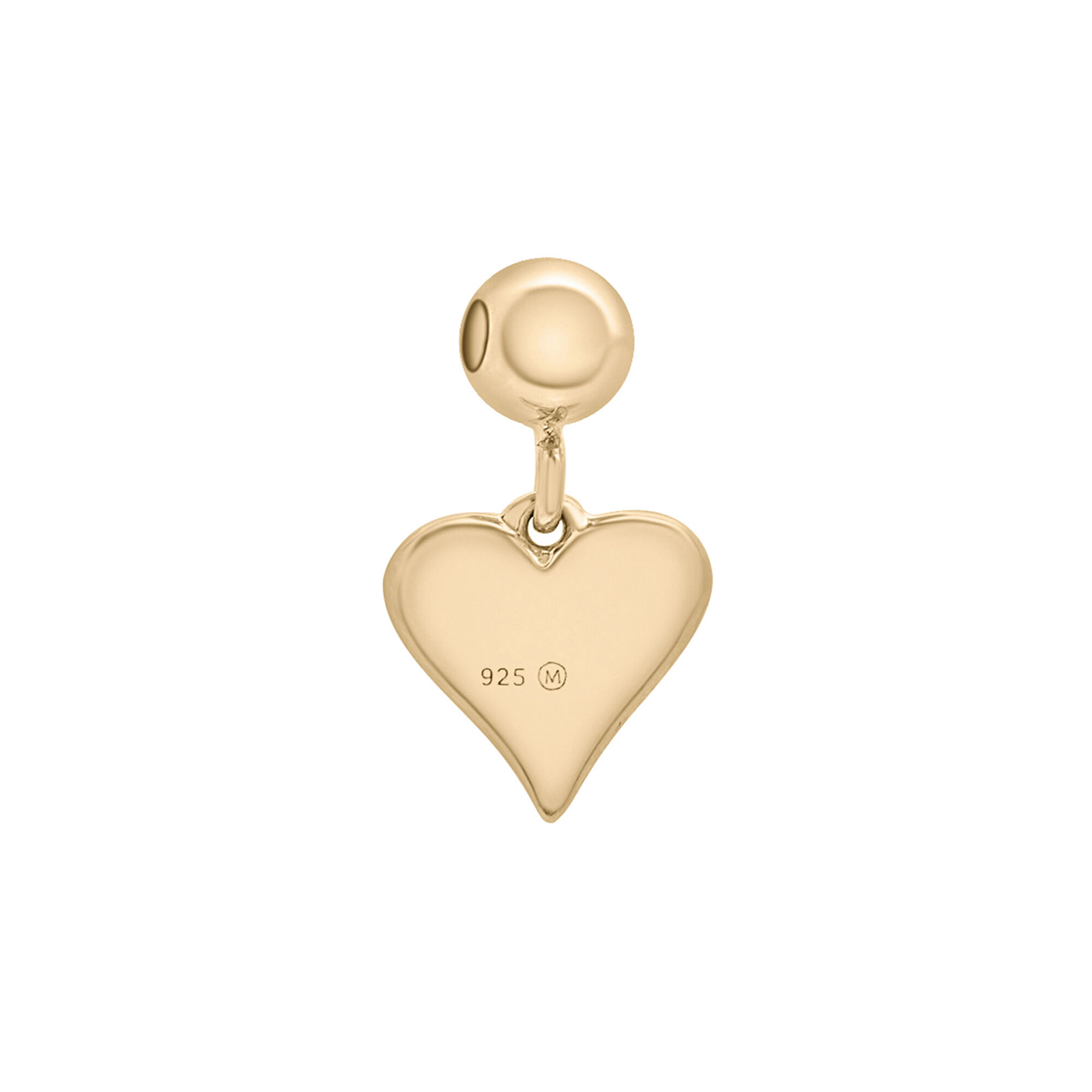 Helzberg Amulet Charms Diamond Accent Puff Heart Bead Charm in Vermeil