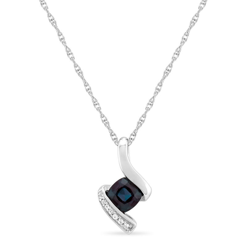 Lab-Created Alexandrite and Lab-Created White Sapphire Pendant in ...