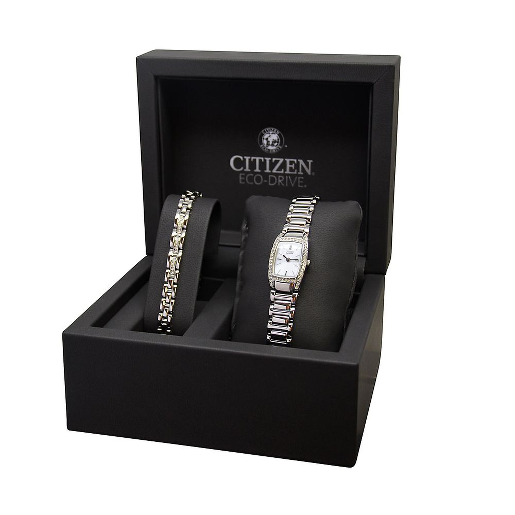 Citizen Crystal Women’s Watch Set in Stainless Steel