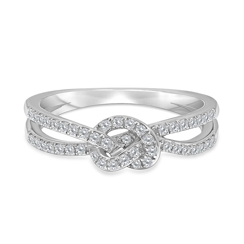 Diamond Knot Ring in Sterling Silver