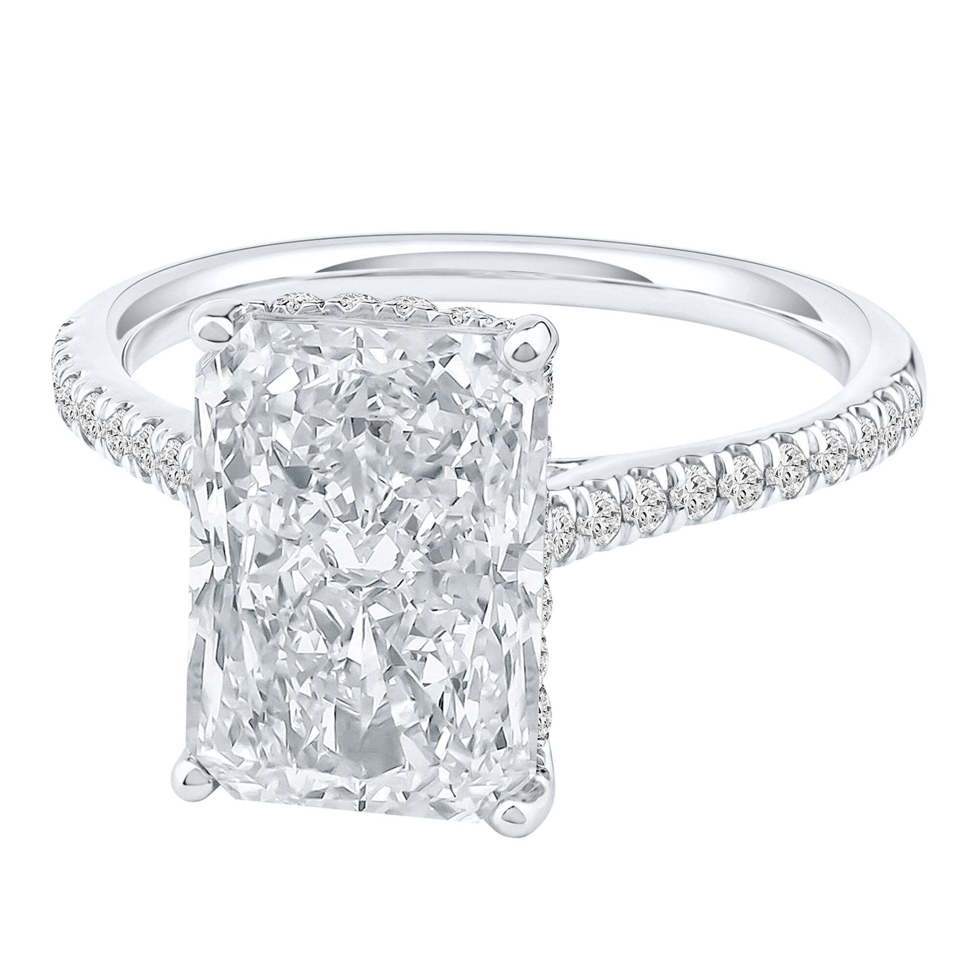 Helzberg Lab Grown Diamonds Radiant-Cut Engagement Ring