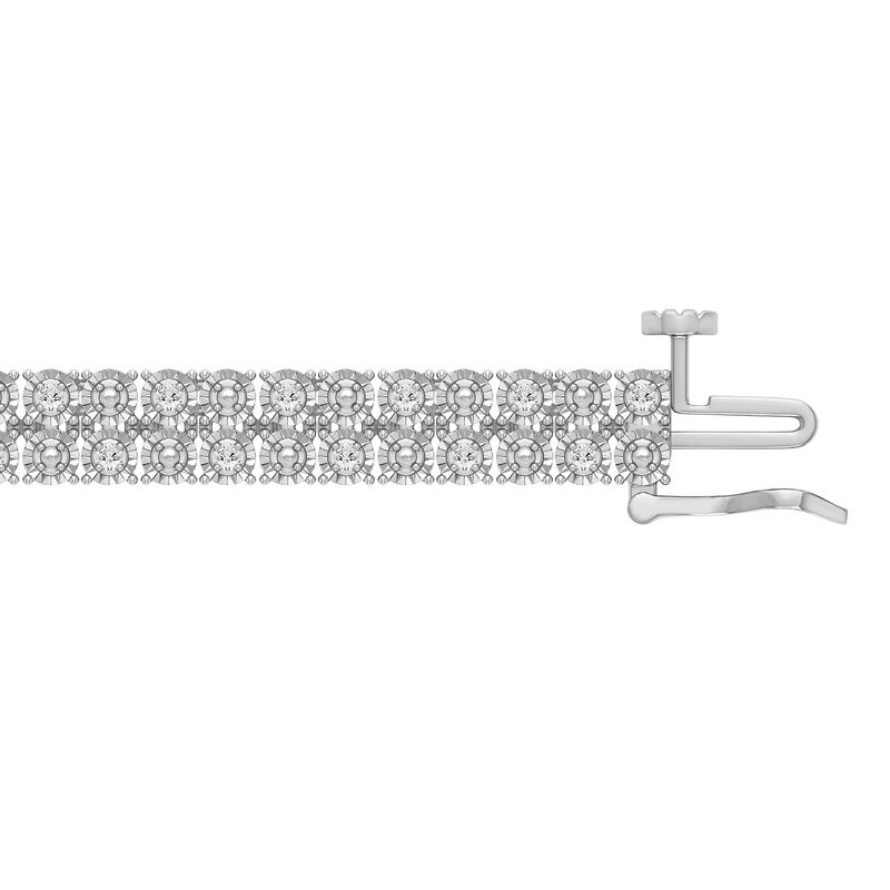Double Row Diamond Tennis Necklace, Sterling Silver (1 ct.)