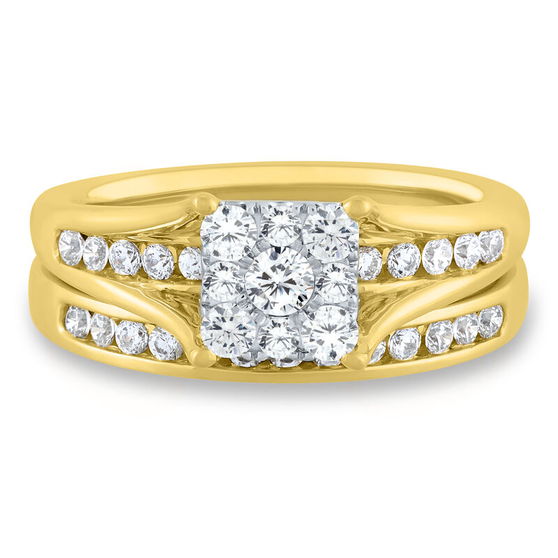 Composite Diamond Engagement Ring Set