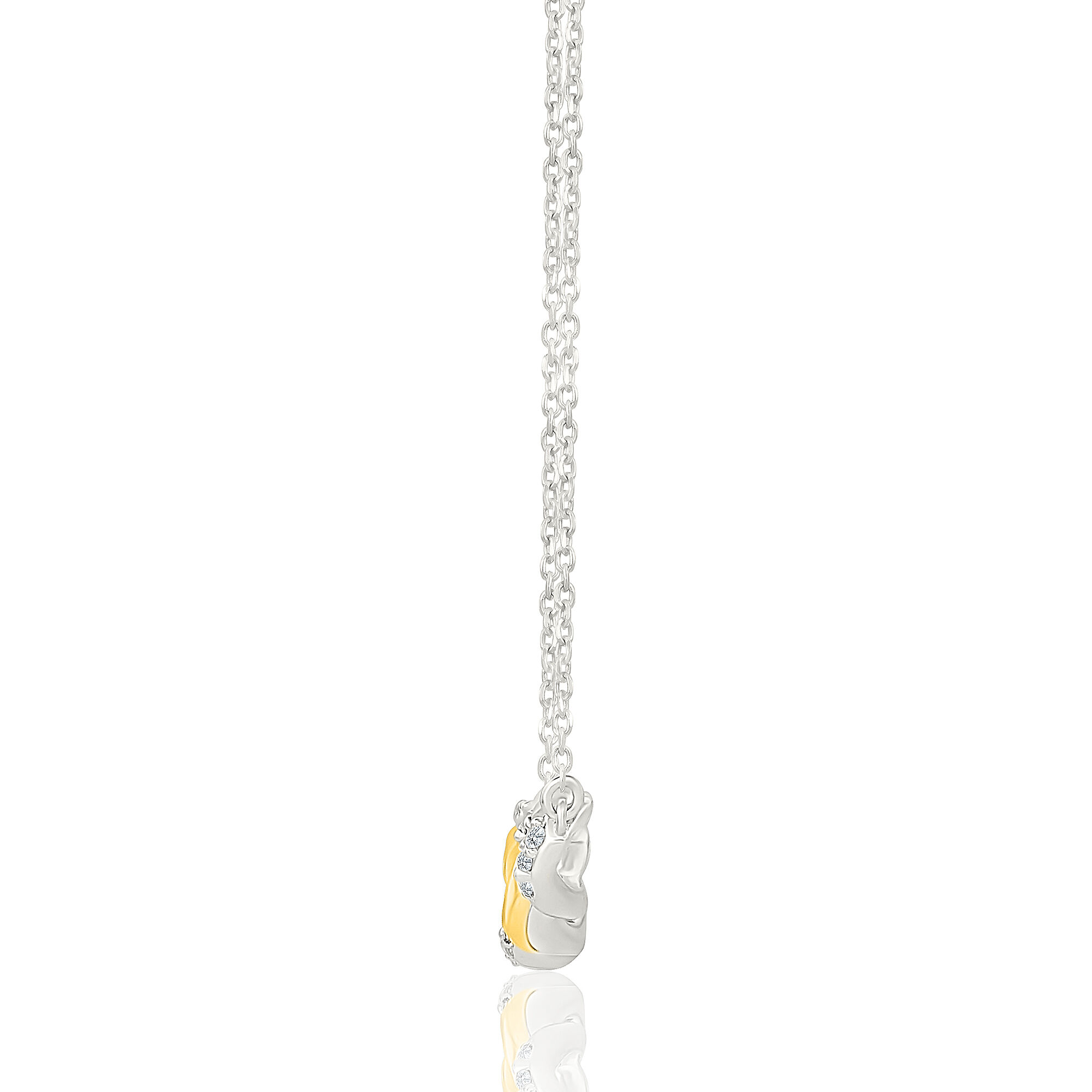 Diamond Cuban-Link Pendant Necklace in Sterling Silver & 10K Yellow ...