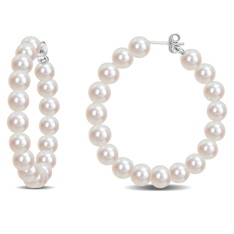 Freshwater Cultured Pearl Hoop Earrings