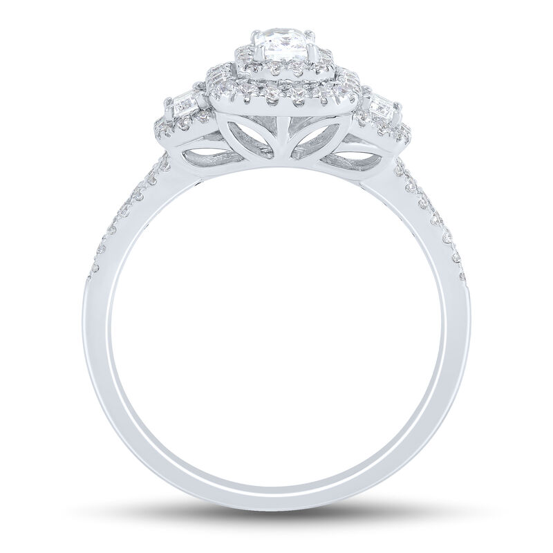 Diamond Three-Stone Emerald-Cut Engagement Ring