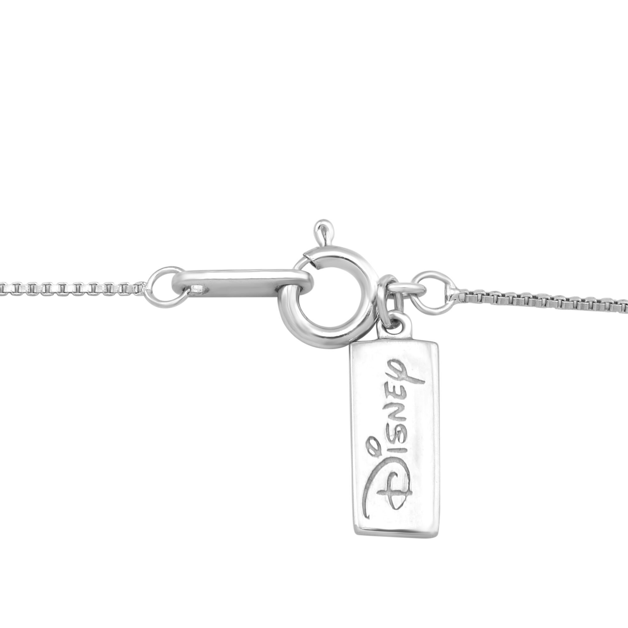 Enchanted Disney® Emerald-Cut Blue Topaz and Diamond Elsa Pendant in ...