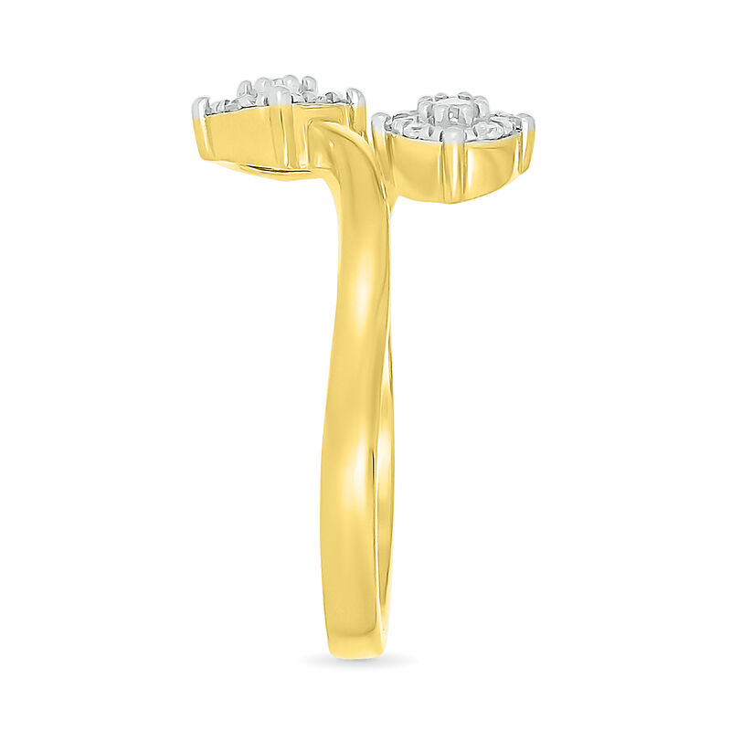 Diamond Bypass Ring in 10K Yellow Gold