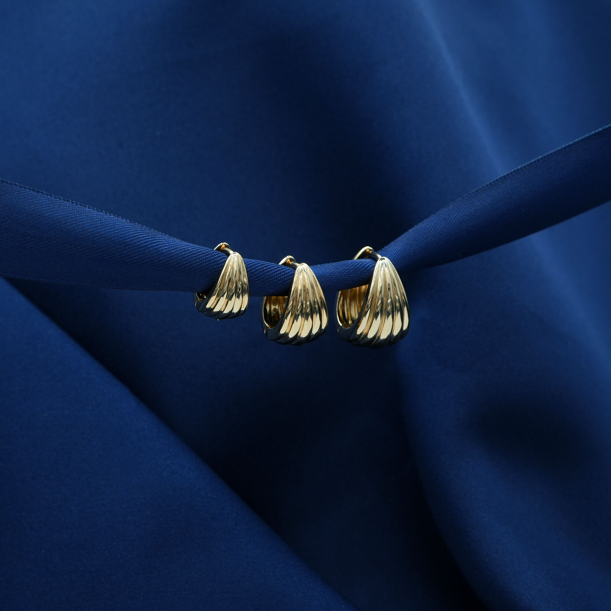 Laure by Aurate Electroform Tapered Seashell Hoops in Vermeil