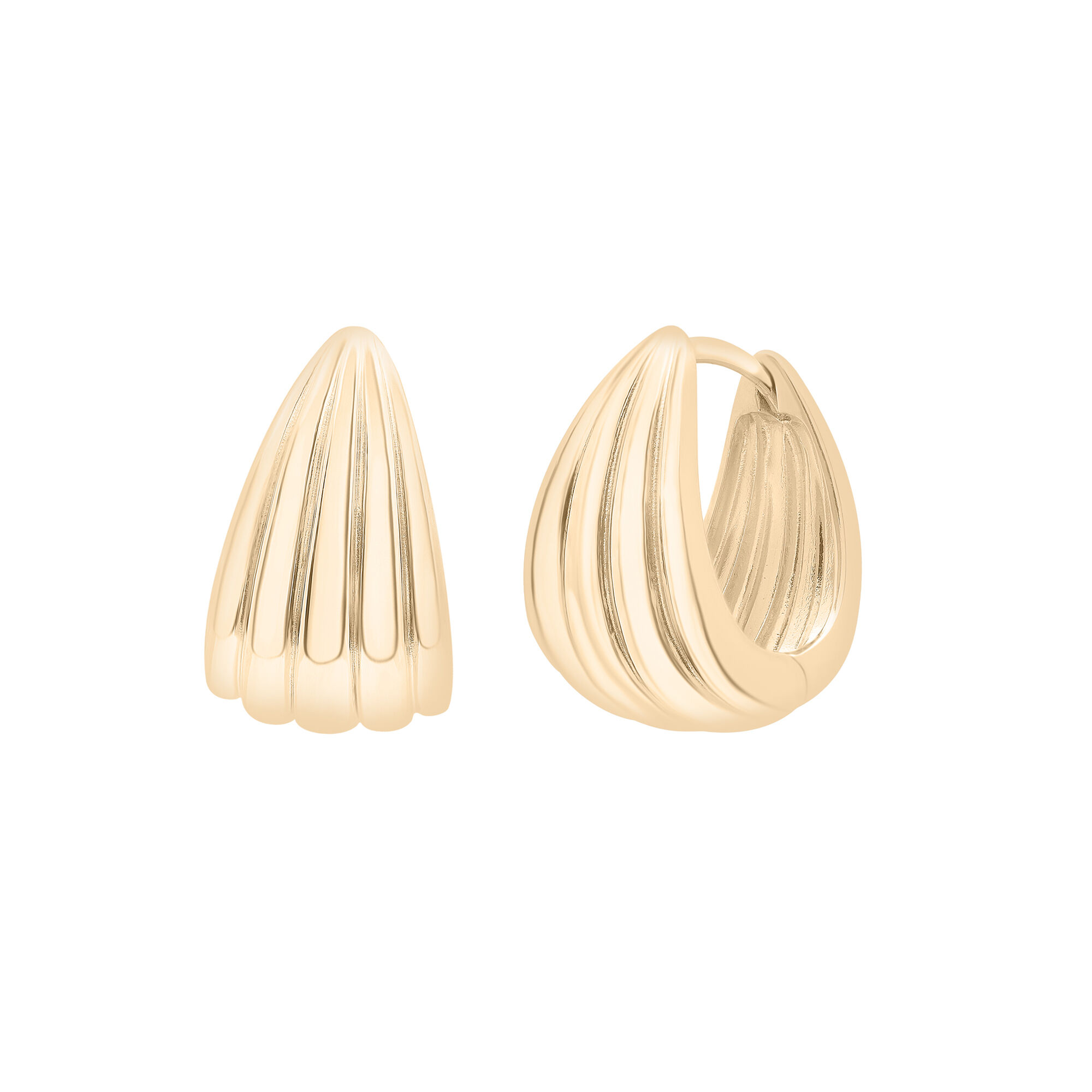 Laure by Aurate Electroform Tapered Seashell Hoops in Vermeil