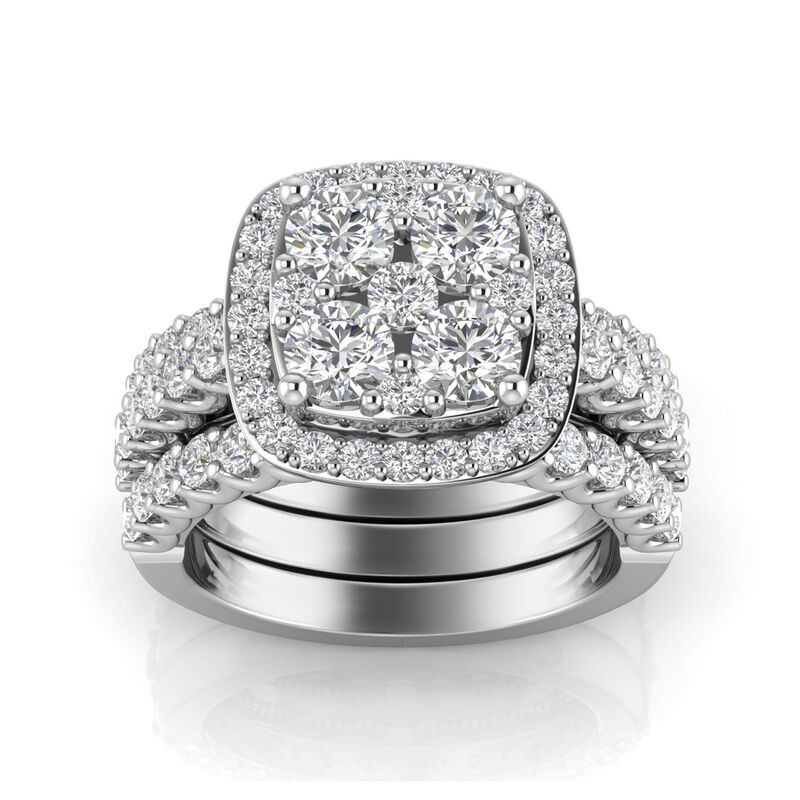 Lab Grown Multi-Diamond Engagement Ring Set in 10K Gold (3 ct. tw.)