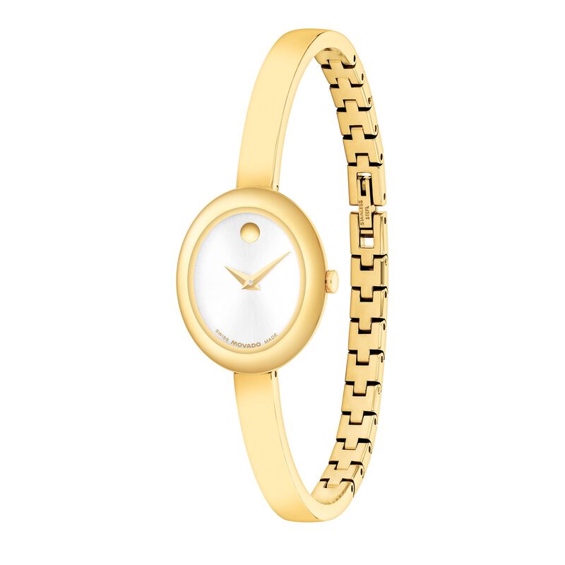 Movado® Ladies' Museum Bangle Watch in Gold-Tone Stainless Steel, 26MM