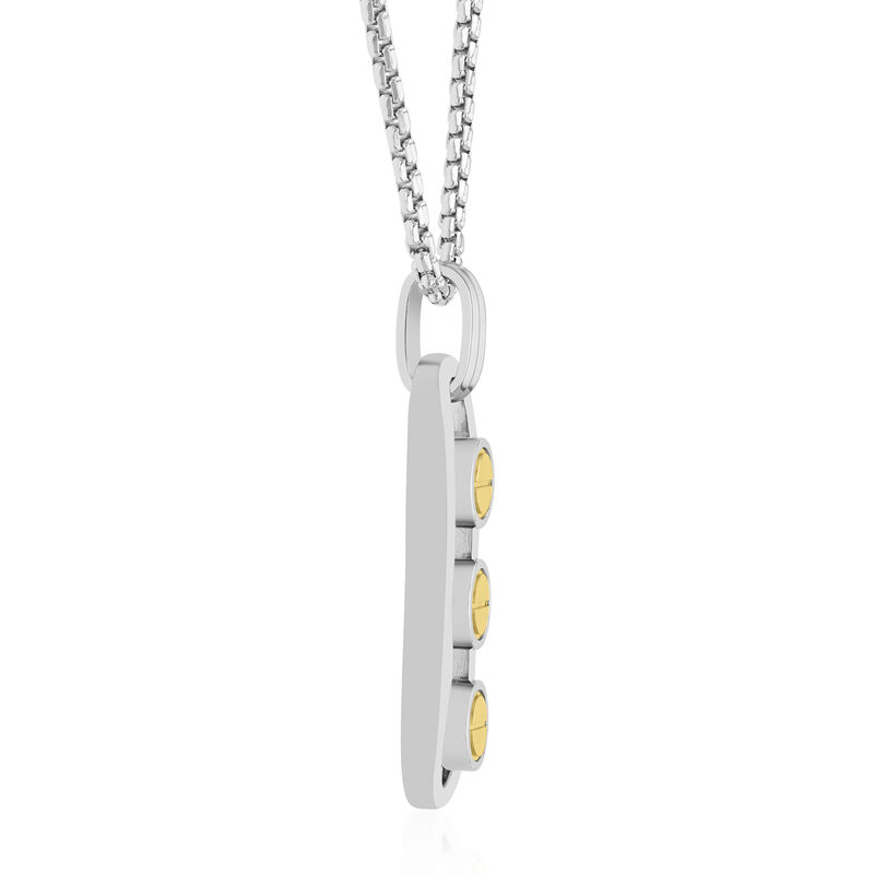 Wilkes & Forge Men's Rivet Stick Pendant in Sterling Silver and Vermeil