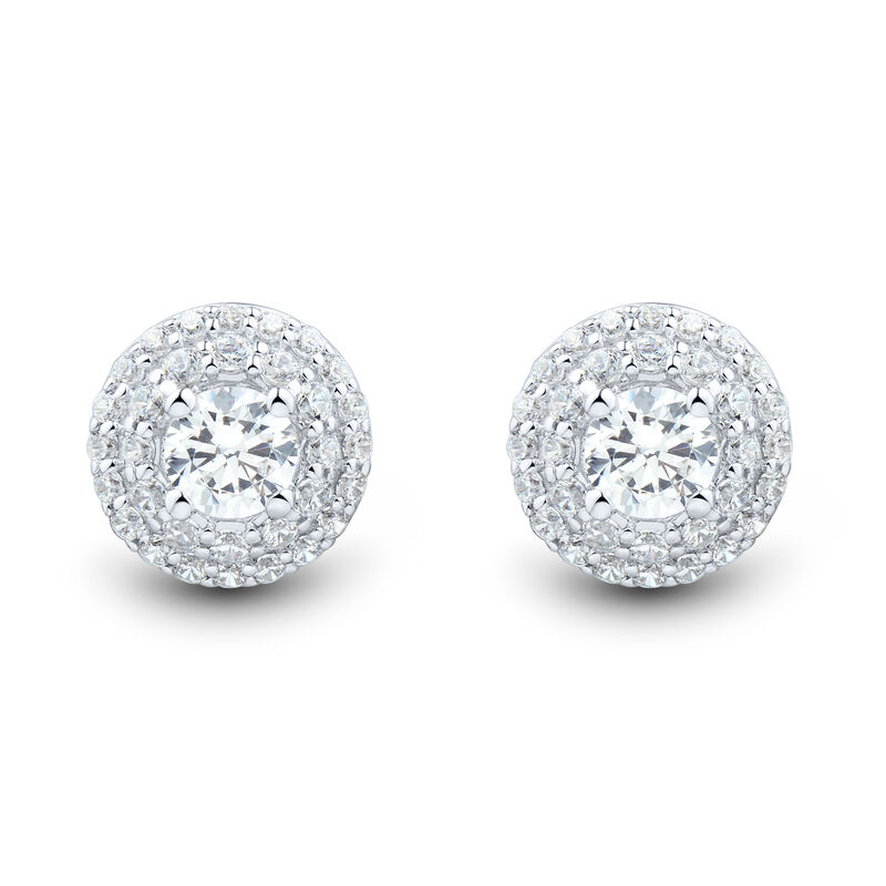 Helzberg Lab Grown Diamonds Lab Grown Diamond Double Halo Earrings