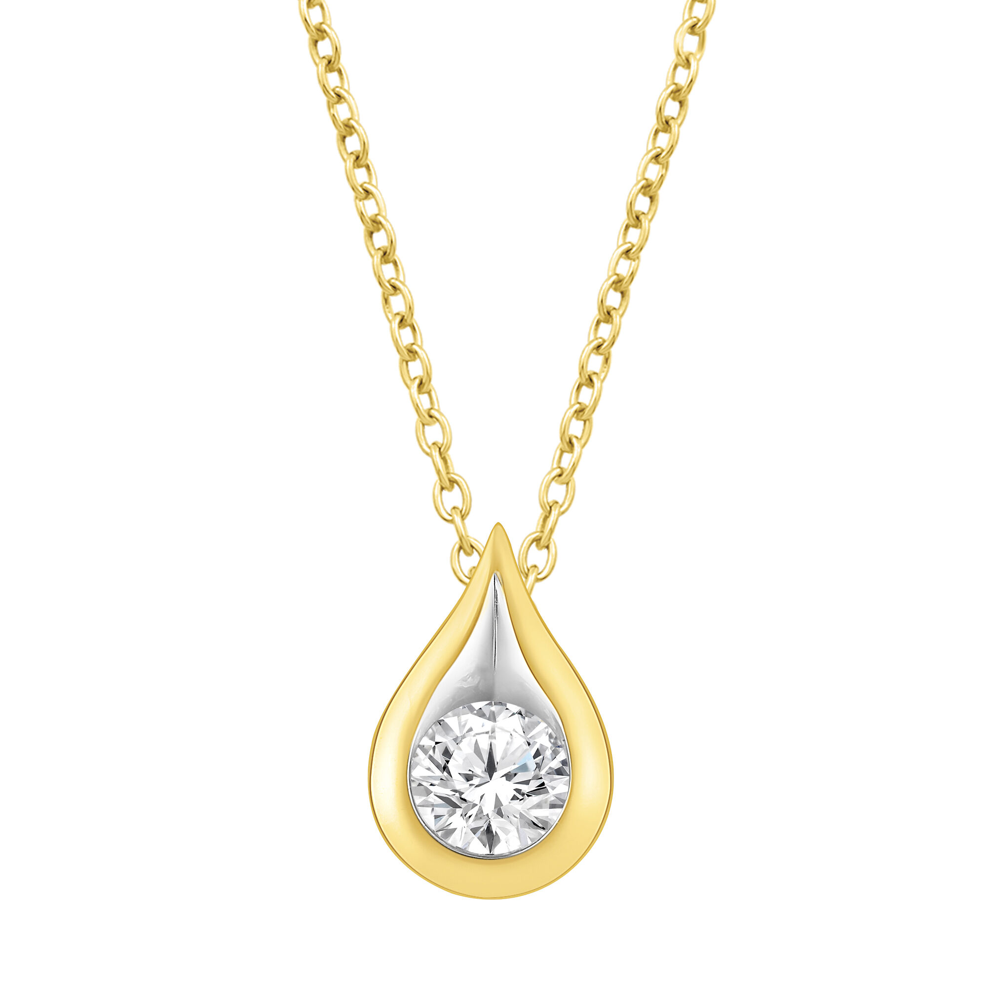 Helzberg Lab Grown Diamonds Lab Grown Diamond Tear Drop Pendant in 14K ...