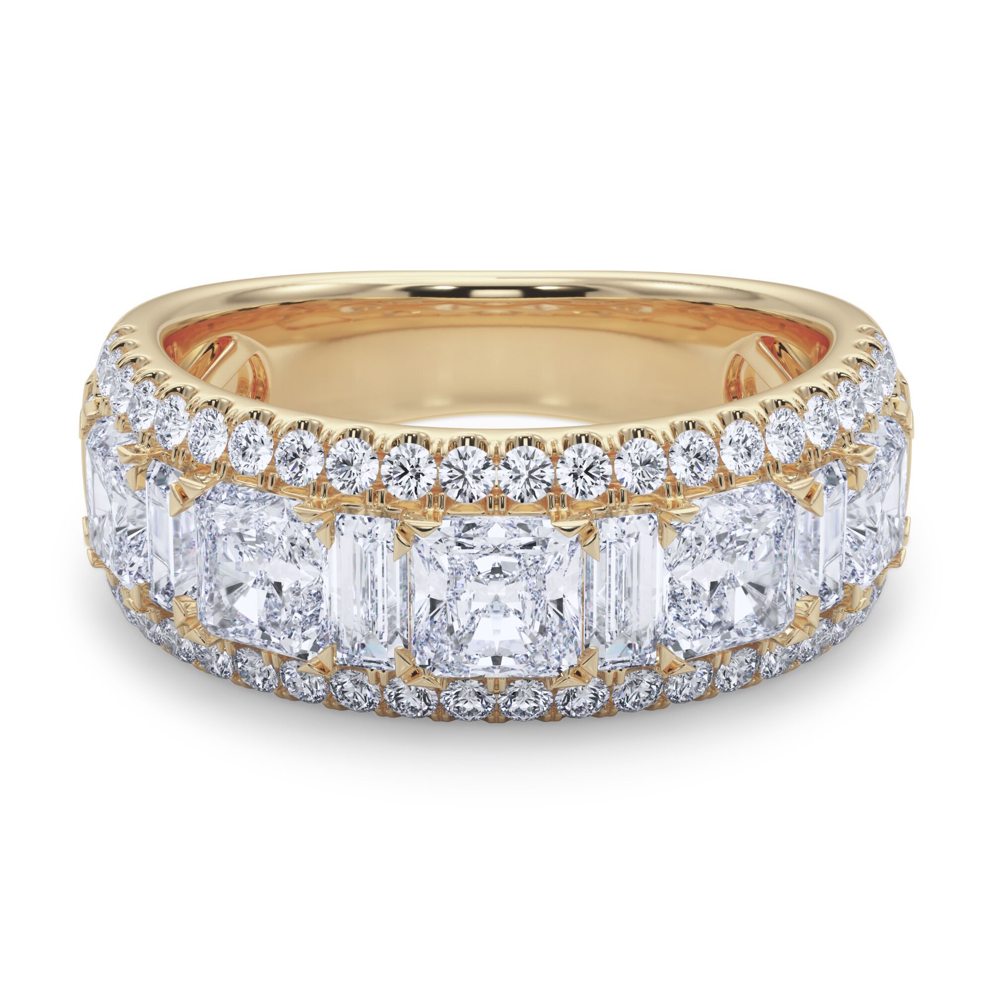 Helzberg Lab Grown Diamonds Multi-Row Anniversary Band in 14K Gold (3 ...