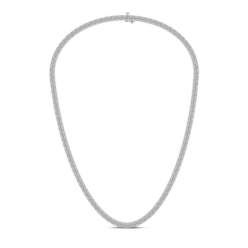 Double Row Diamond Tennis Necklace, Sterling Silver (1 ct.)