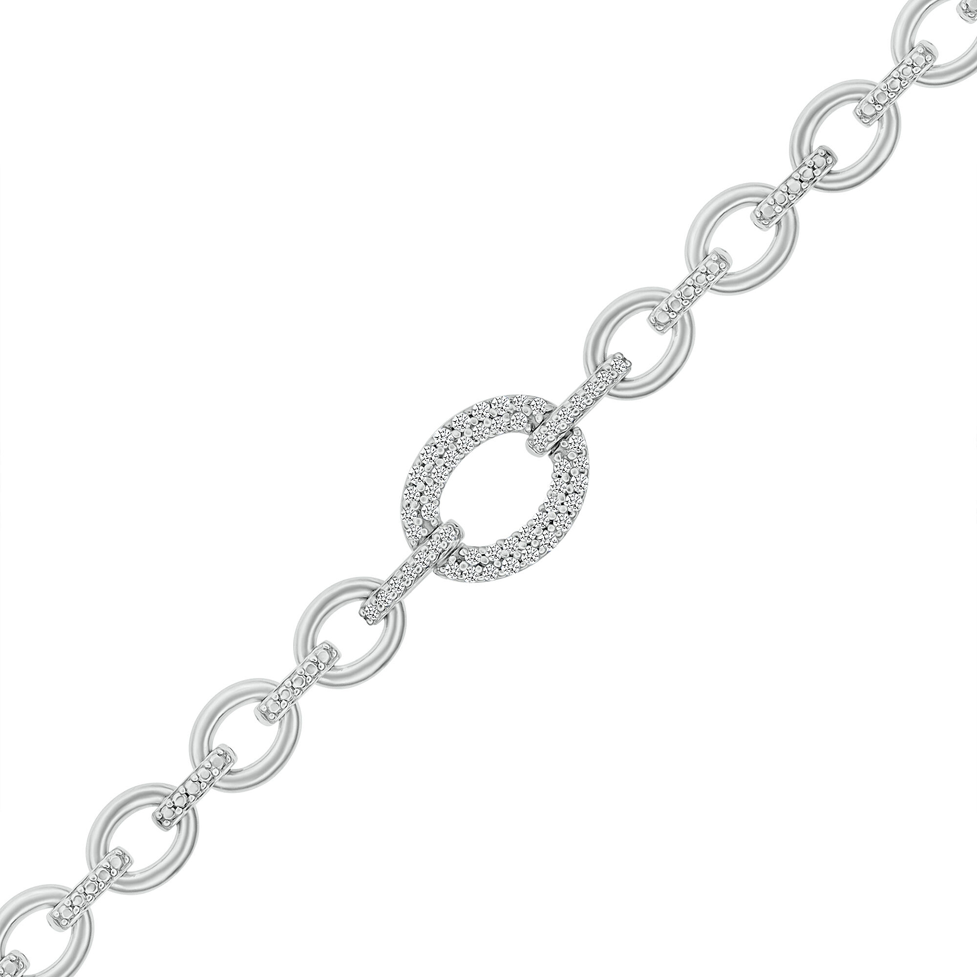 Diamond Link Bracelet in Sterling Silver (1/5 ct. tw.)