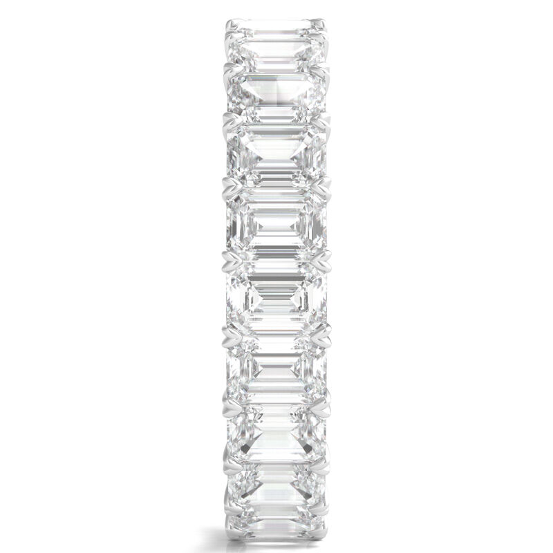Emerald-Cut Diamond Wedding Band with Eternity Setting