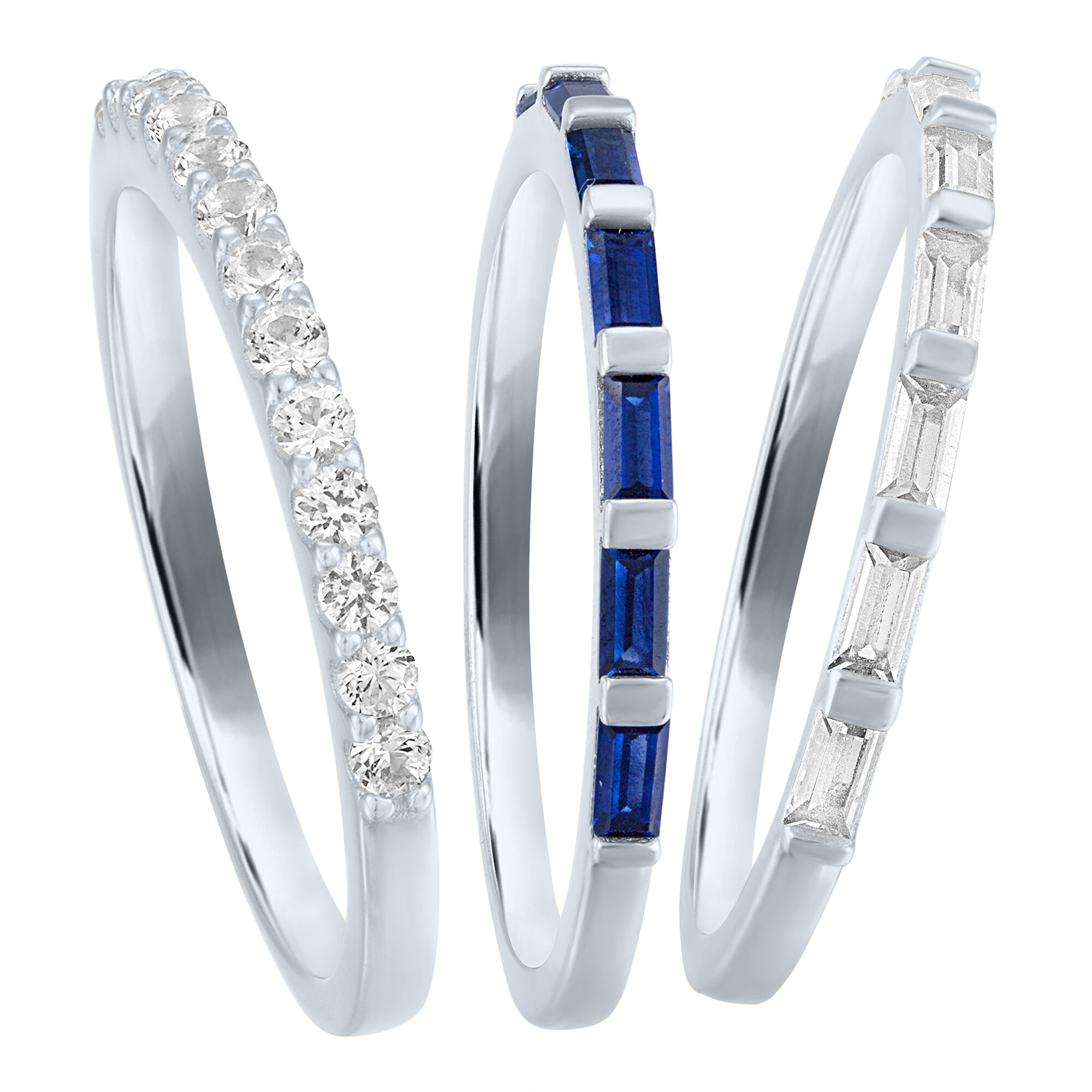 Three-Piece Stack Ring Set in Sterling Silver