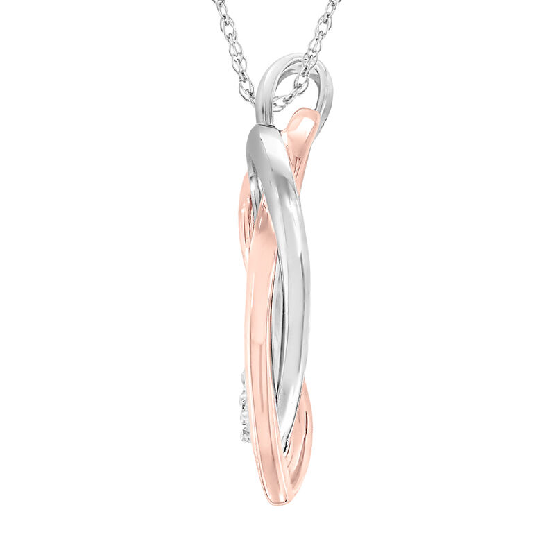 Double Heart Pendant with Diamond Accents