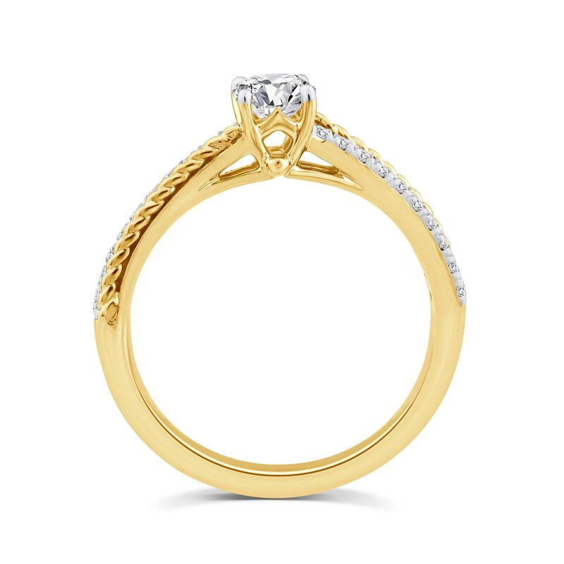 Diamond Twist Engagement Ring in 14K White and Yellow Gold (5/8 ct. tw.)