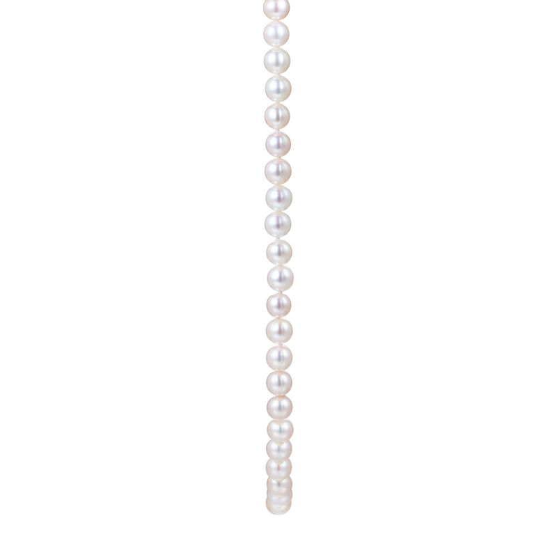 White Freshwater Cultured Pearl Strand Necklace in Sterling Silver, 8mm ...