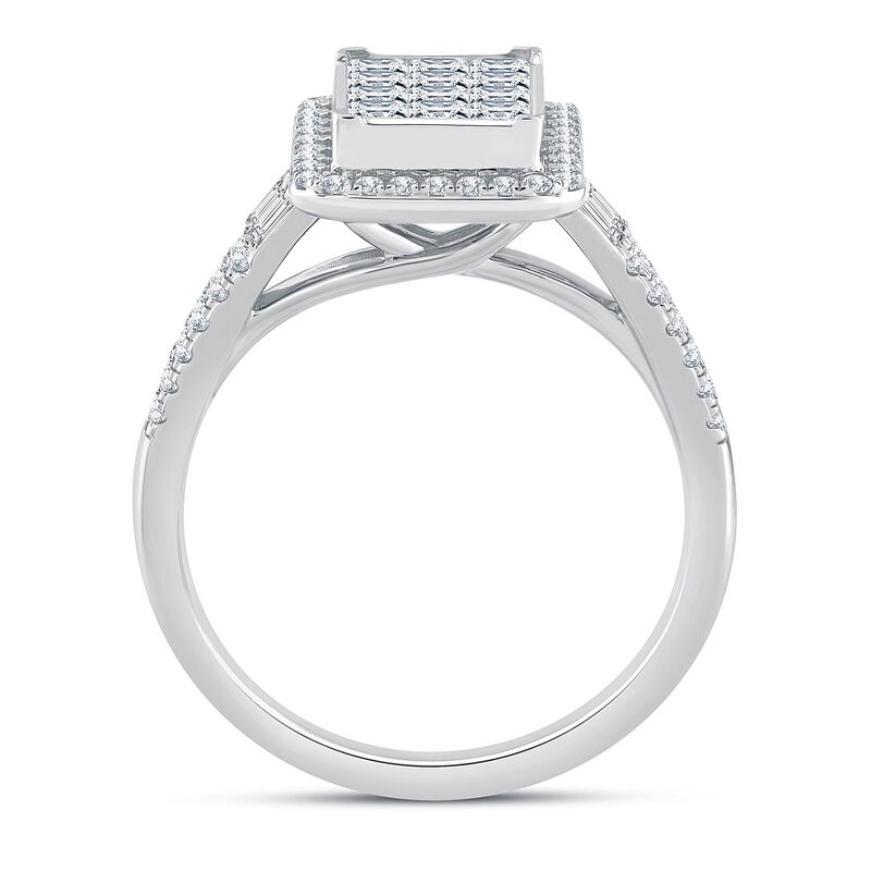 Emerald-Cut Composite Diamond Engagement Ring in 14K White Gold (1 ct. tw.)