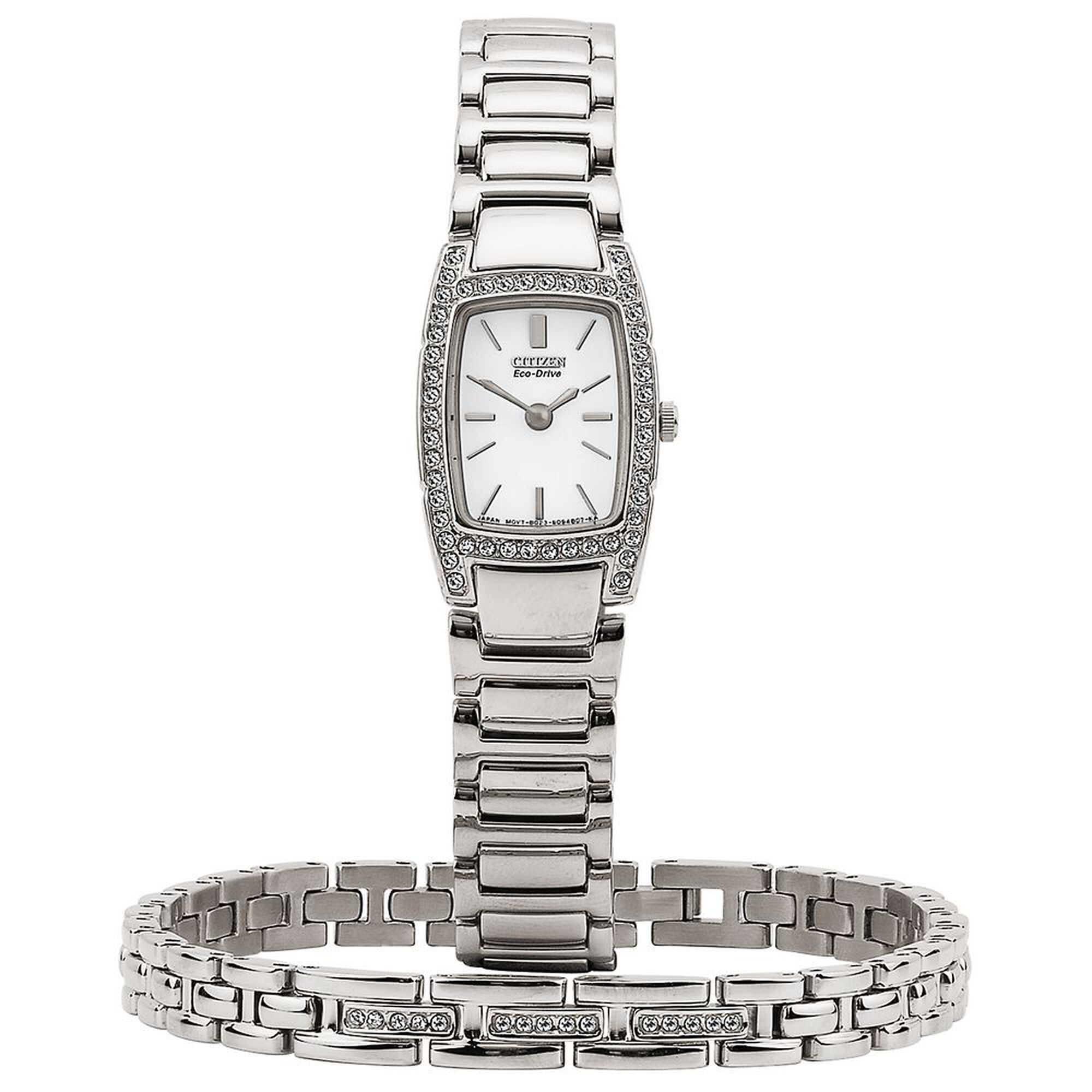 Citizen Crystal Women’s Watch Set in Stainless Steel