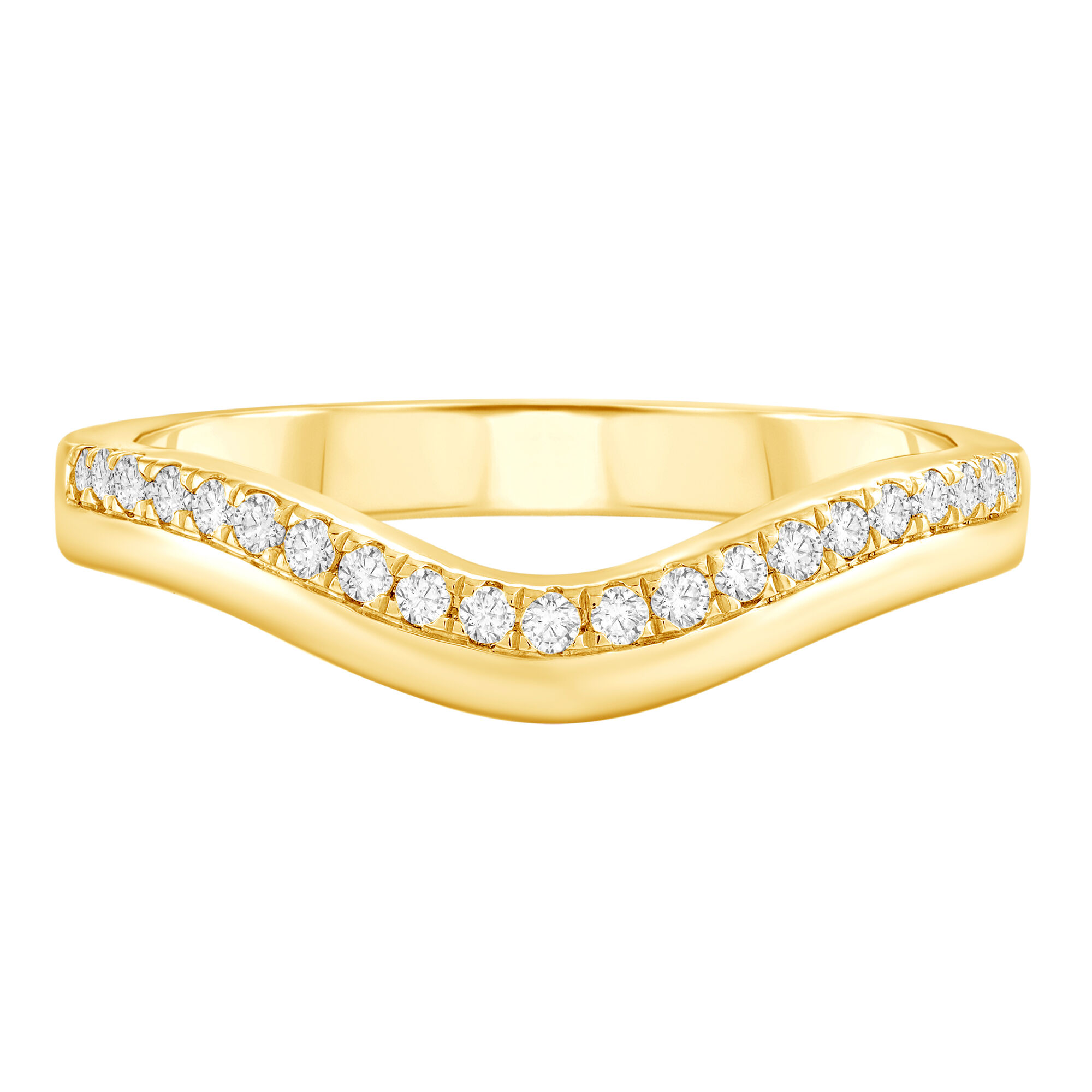 Diamond Contour Band in 10K Gold (1/7 ct. tw.)