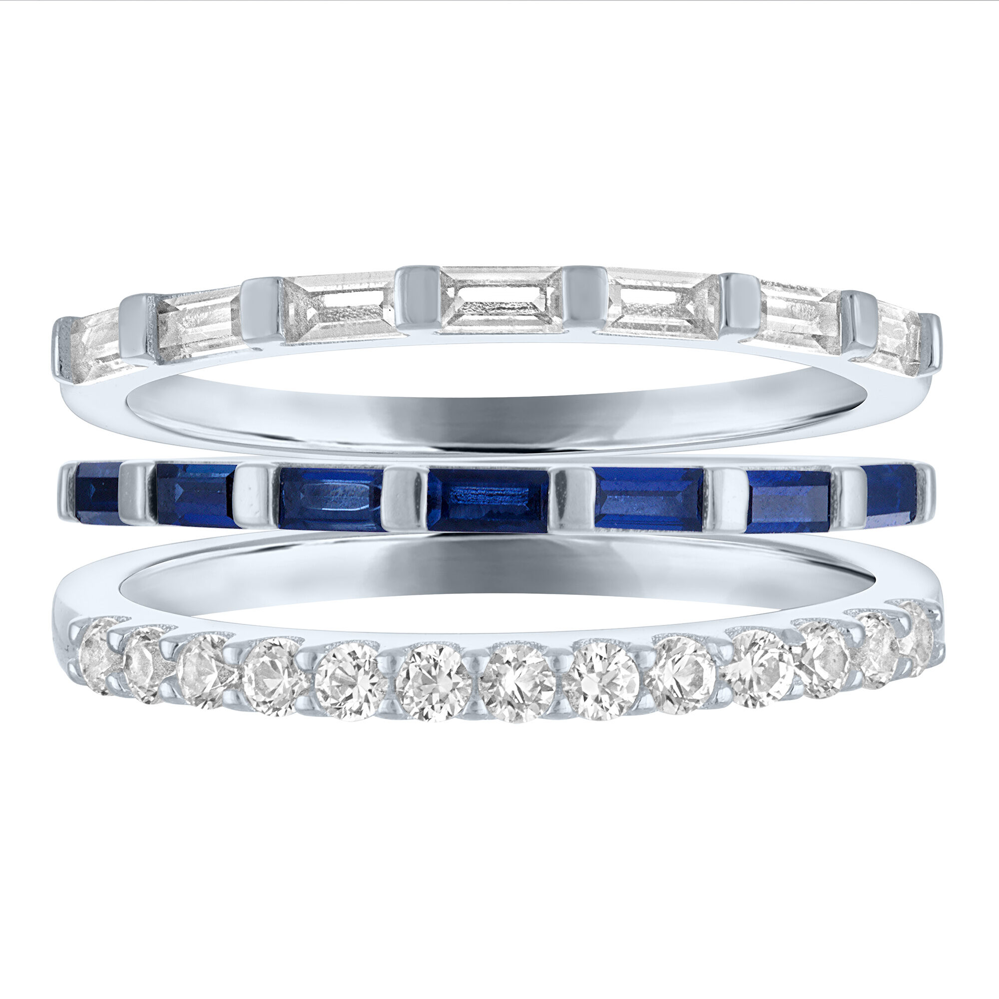 Three-Piece Stack Ring Set in Sterling Silver