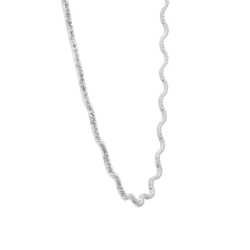 Diamond Wavy Necklace in 10K White Gold (1 ct. tw.)