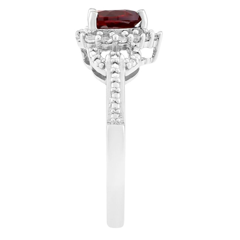 Lab-Created Ruby and Lab-Created White Sapphire Heart Ring in Sterling ...