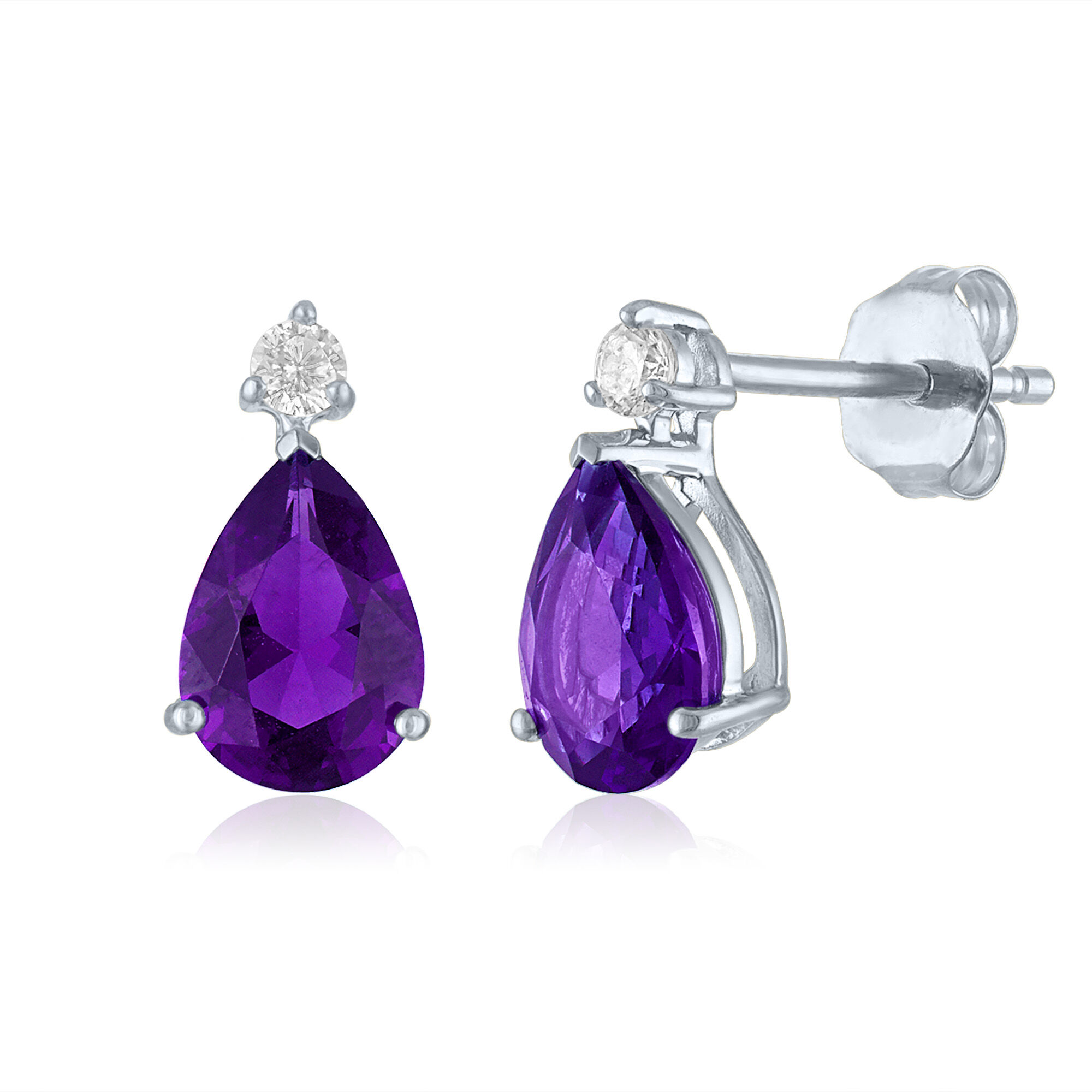 Pear-Shaped Gemstone Birthstone Earrings in 10K Gold