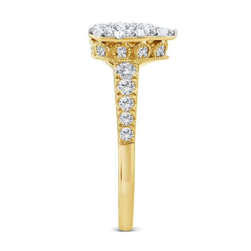 Pear-Shaped Diamond Composite Engagement Ring in 10K Yellow Gold (1 ct ...