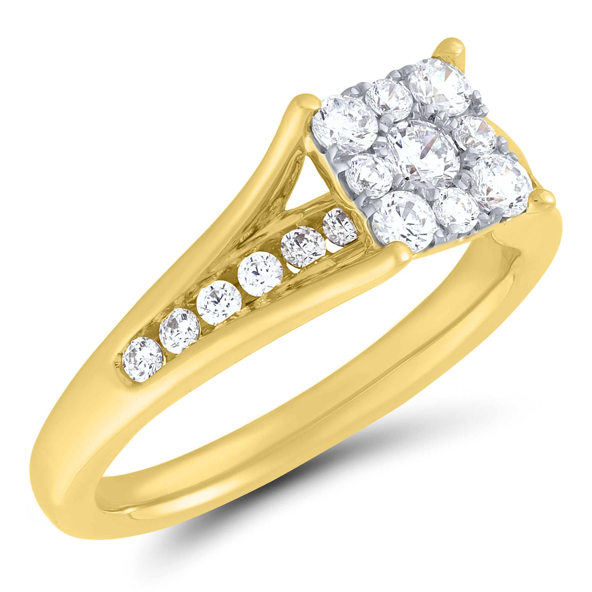 Composite Diamond Engagement Ring Set