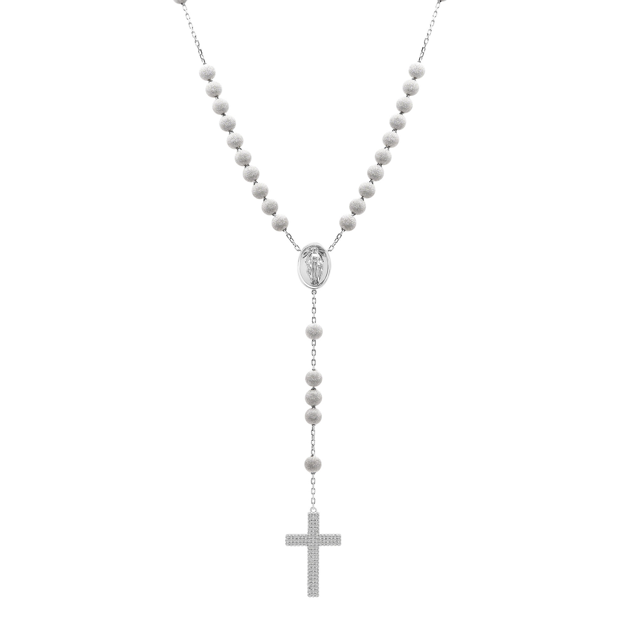 Diamond Rosary in Sterling Silver